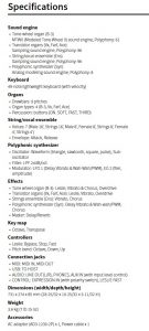 Msolo Specs – Hammond Organ